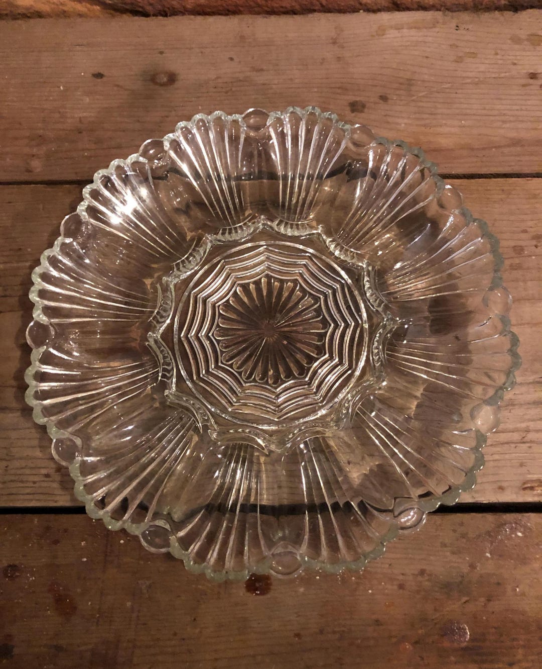 Vintage Glass Deviled Egg Plate - Etsy