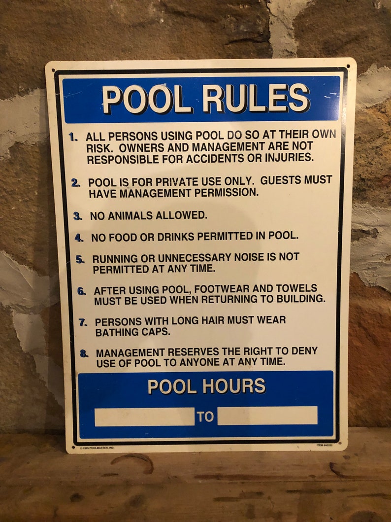 Pool Rules Sign - Etsy