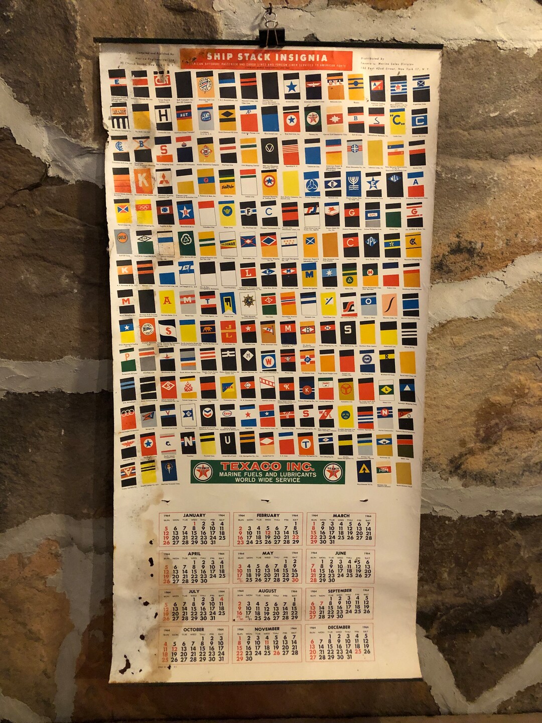 Ship Stack Insignia Calendar 1964 - Etsy