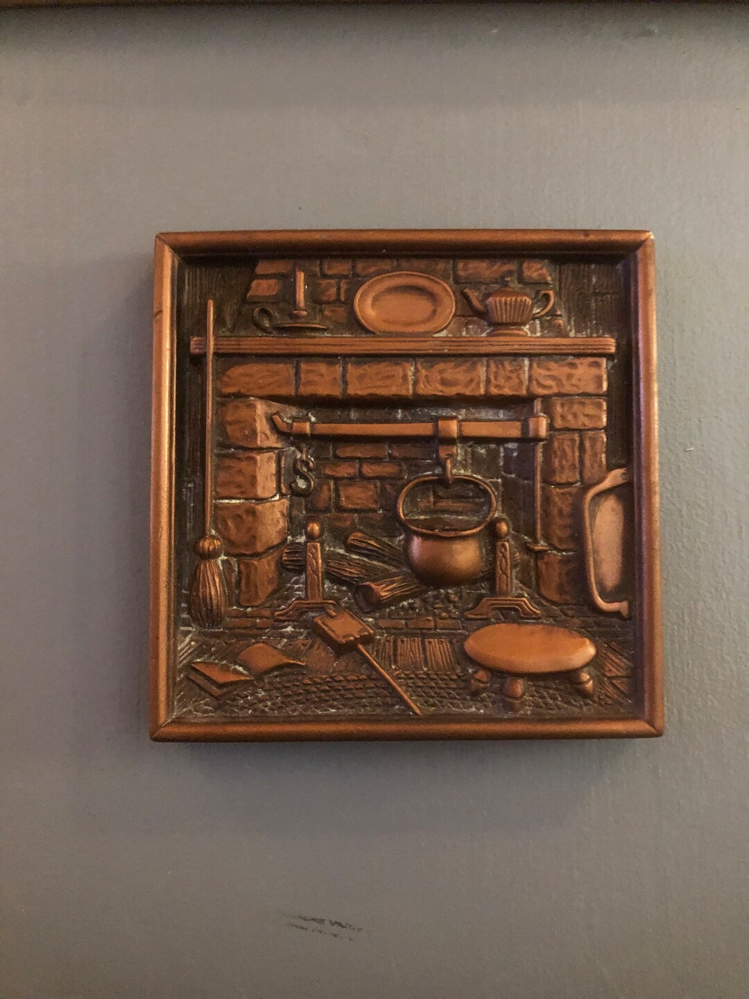 Miller Chalkware Fireplace Scene 1965 - Etsy