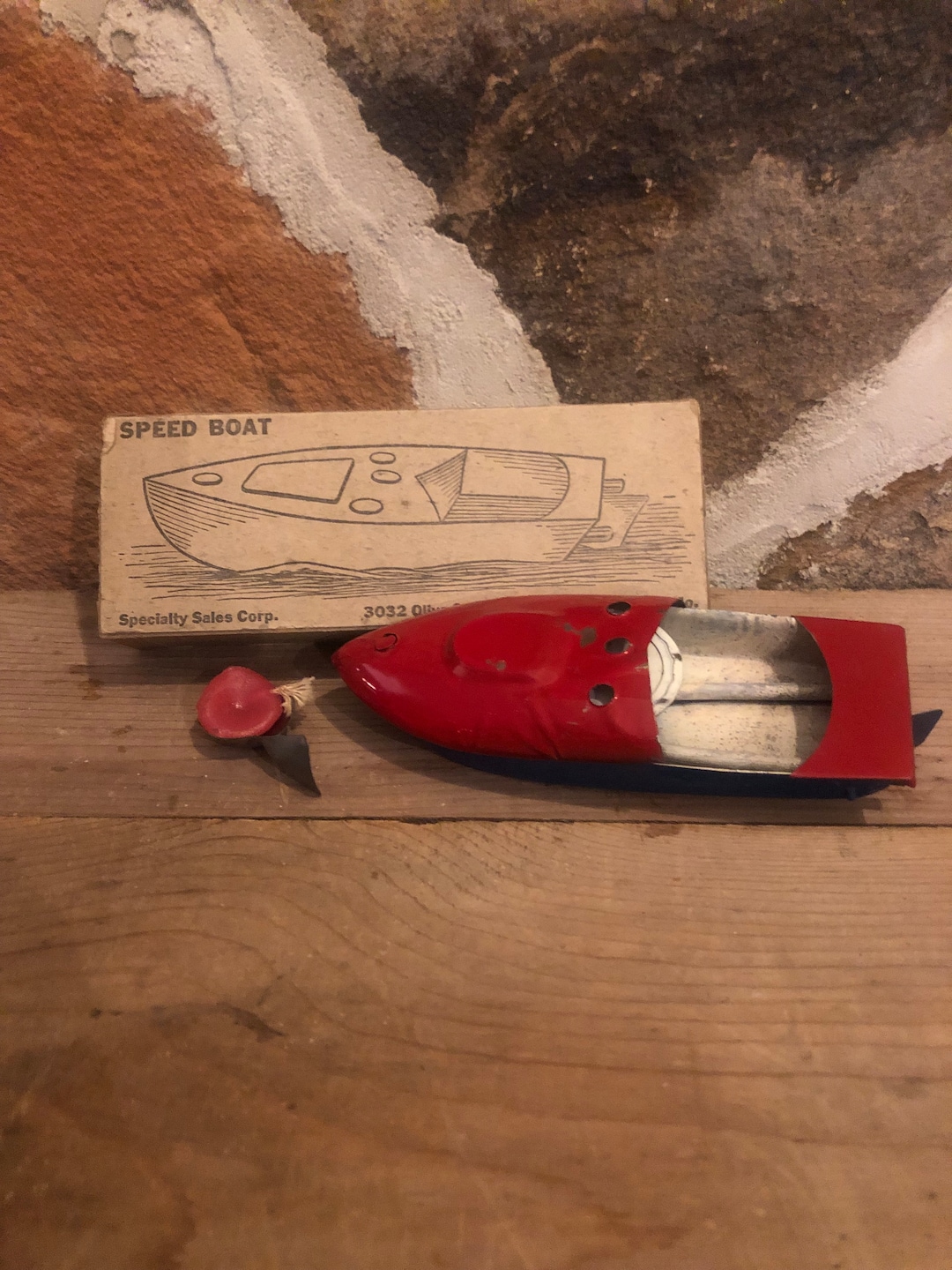 Vintage Speed Boat Toy - Etsy