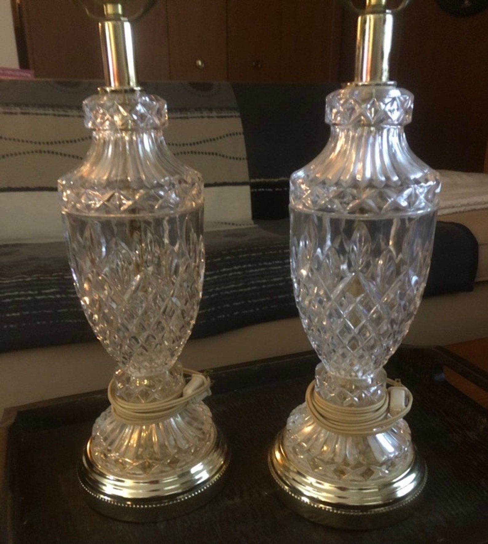 Cut Crystal Table Lamps - Etsy