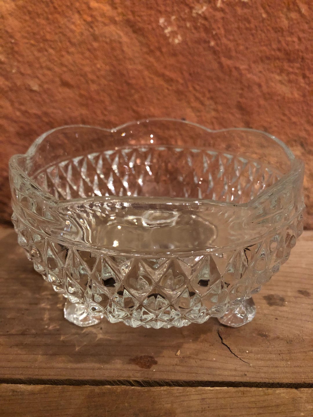 Vintage Cut Glass Candy Dish - Etsy
