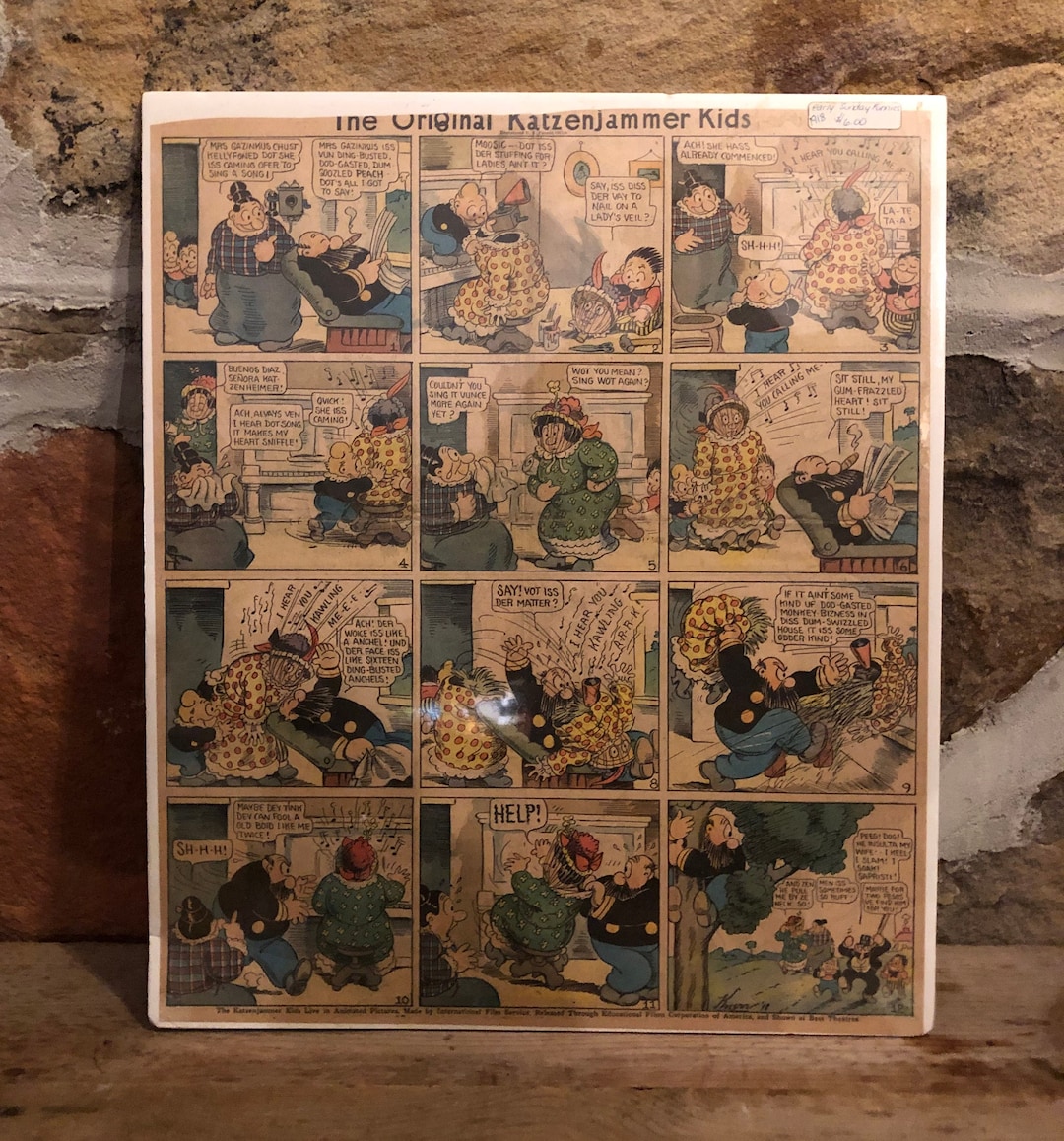 Early 1900s Sunday Funny Comic Strip - Etsy