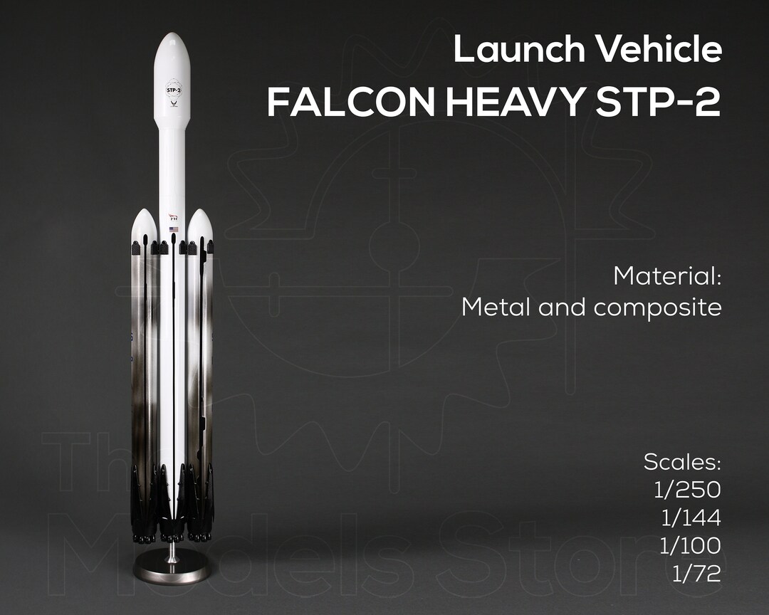 Handmade Premium Spacex Falcon Heavy STP-2 Rocket Spacecraft Launch ...