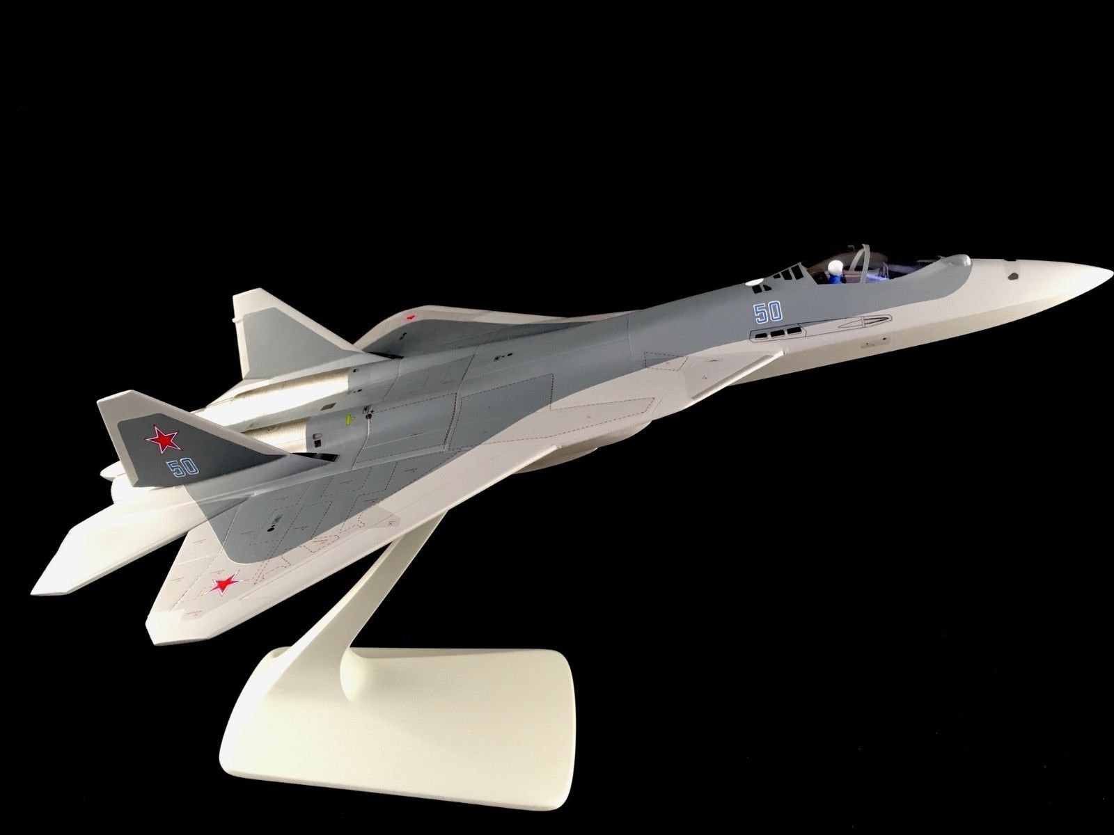 Premium Handmade Russian Sukhoi Su-57 Stealth Fighter Aircraft White ...