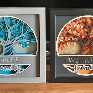 Personalised Family Tree 3D Layered Art Framed Shadow Box - Etsy