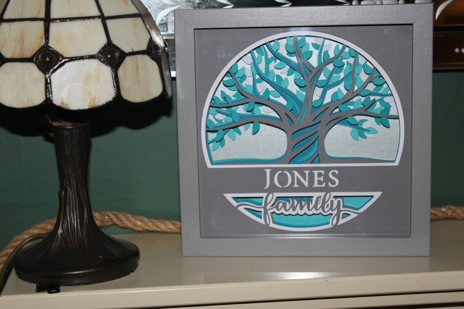Personalised Family Tree 3D Layered Art Framed Shadow Box Handmade ...