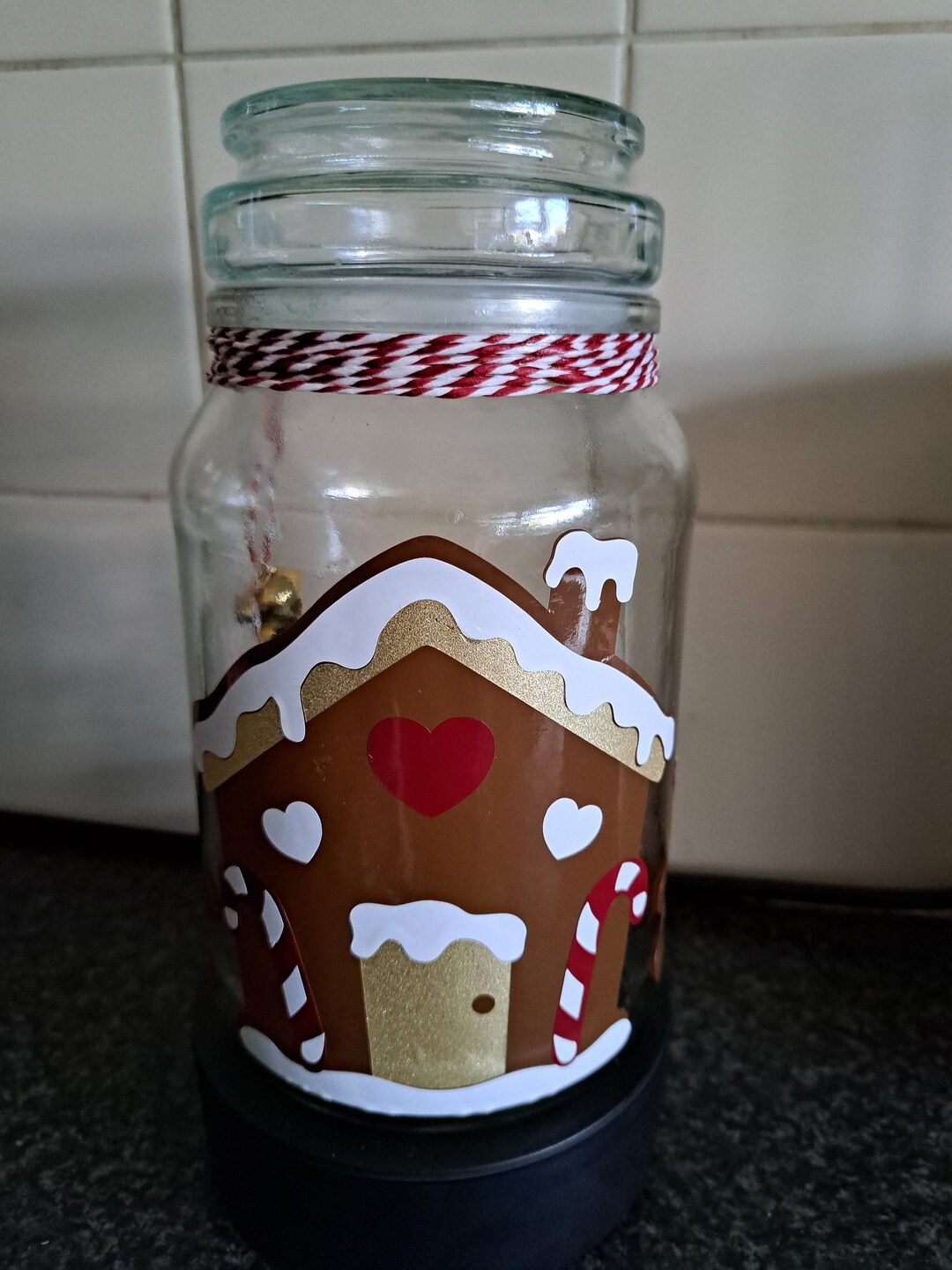 Quirky Christmas Sweet / Cookie Glass Jar Gingerbread House - Etsy
