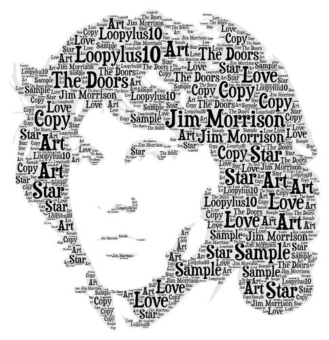 Personalised Jim Morrison Word Art Print A4 Great Gift Mum Dad Daughter ...