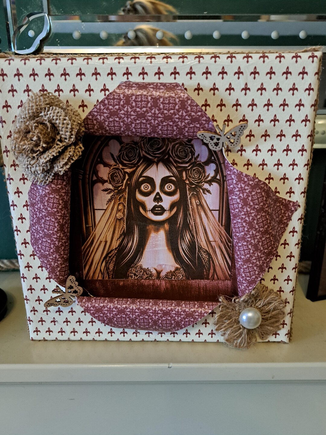 Vintage Style Gothic Corpse Bride Led Light up Busted Canvas - Etsy