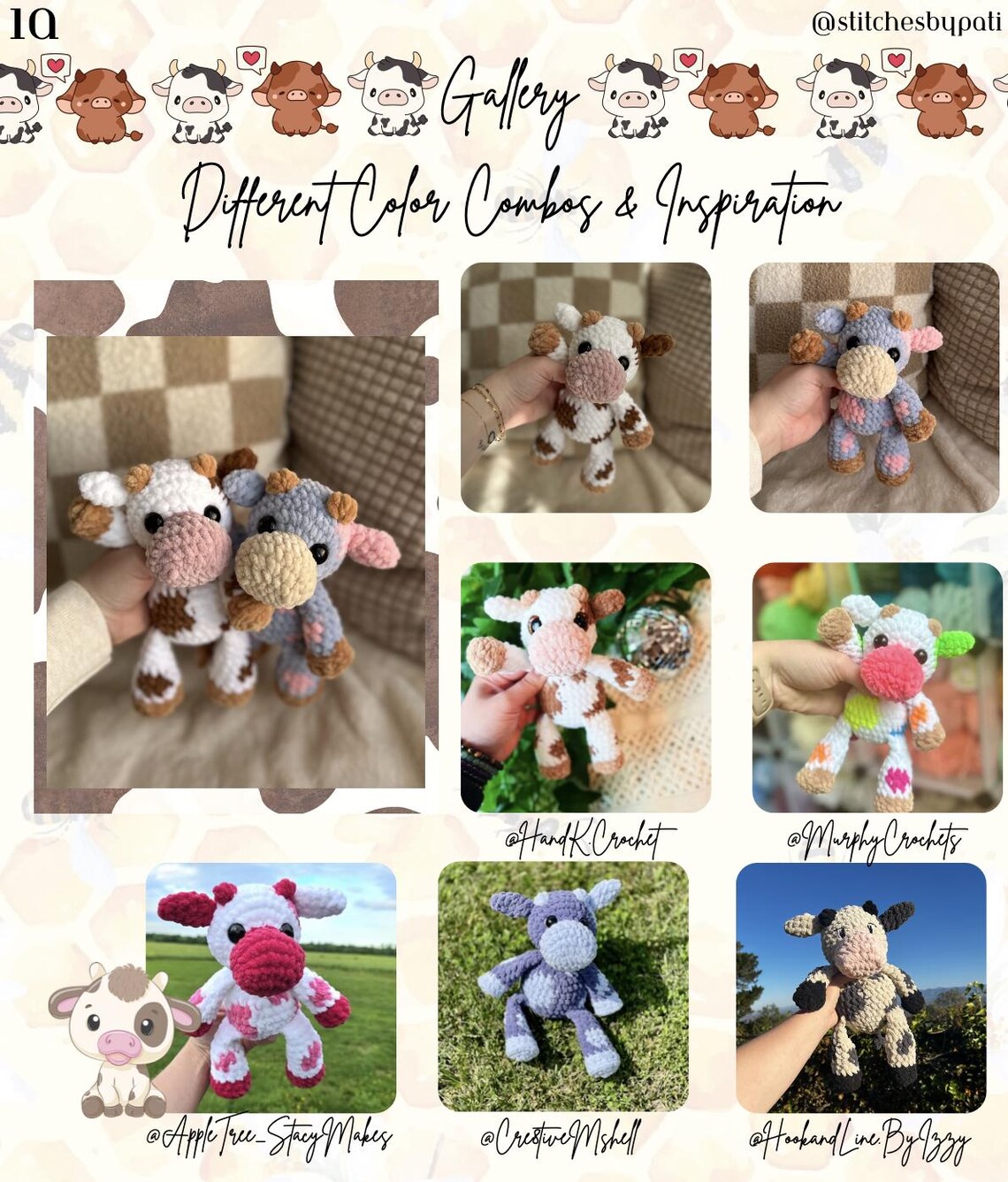 Cornelia the Cow Plushie Pattern - Cow Crochet Pattern - No Sew Crochet ...