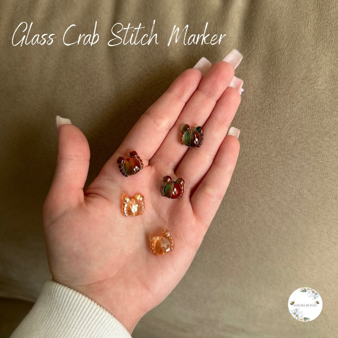 Custom Glass Crab Stitch Marker - Lobster Clasp - Multiple Colors ...