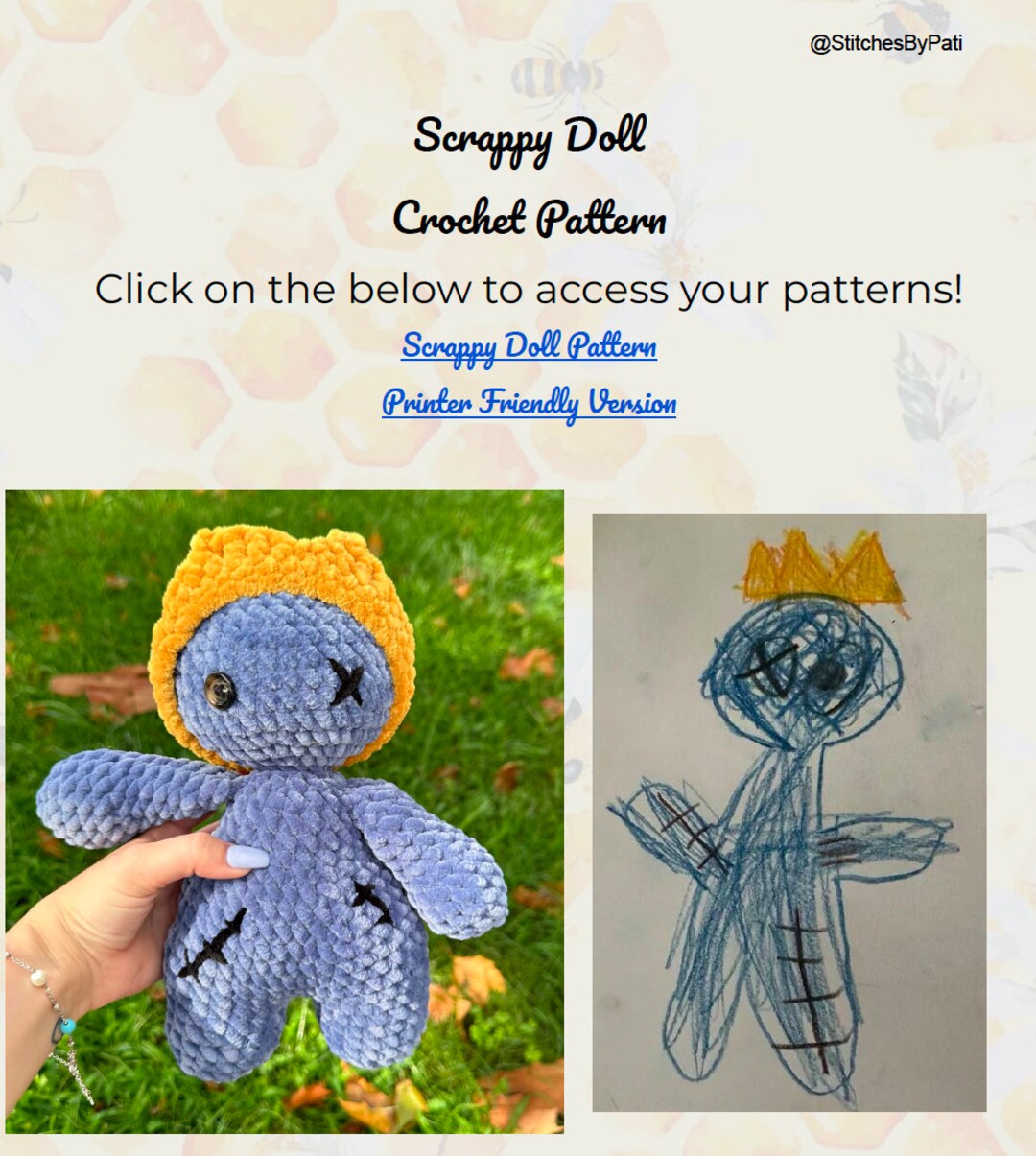 Scrappy Doll- NO SEW! Crochet Pattern - Etsy