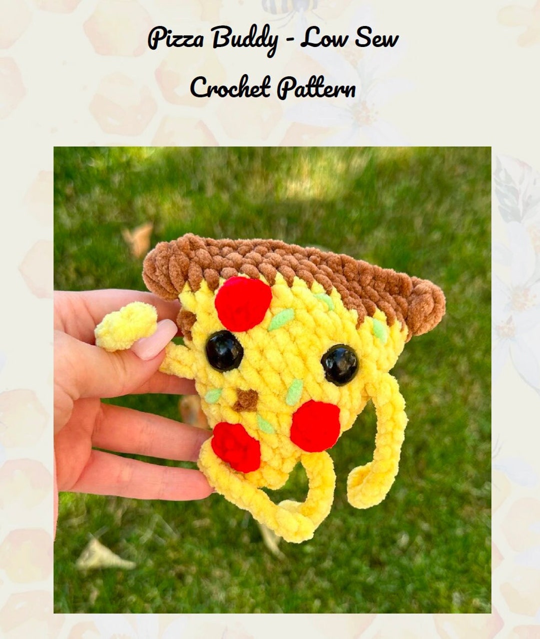 Pizza Buddy - Low Sew Crochet Pattern - PDF PATTERN ONLY - Etsy