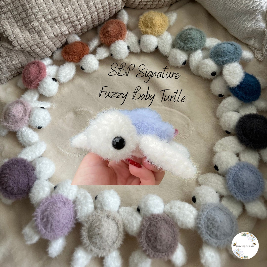 Baby Fuzzy Turtle - Crochet Plushie - Made to Order - Etsy