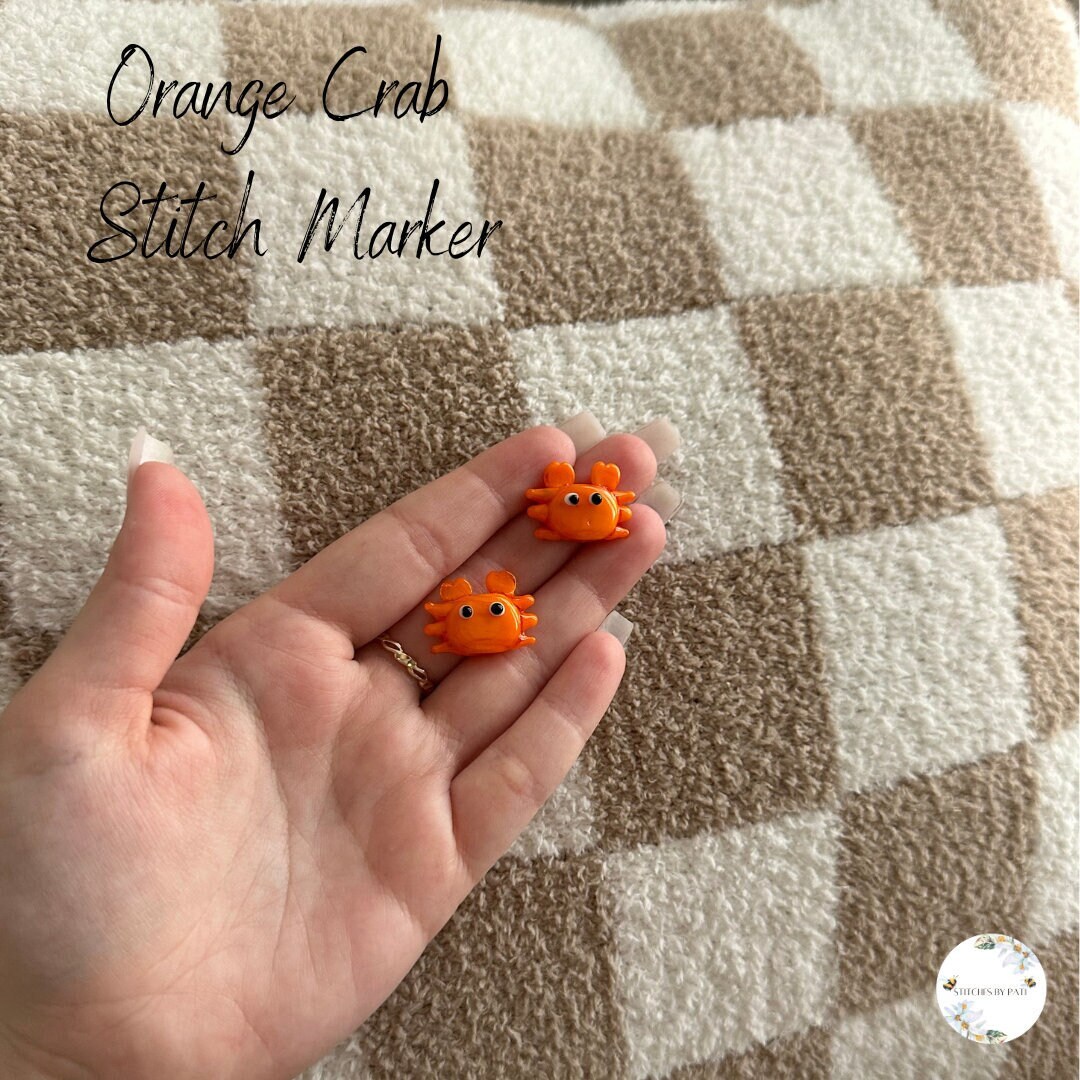 Custom Glass Crab Stitch Marker Lobster Clasp Crochet/knitting - Etsy