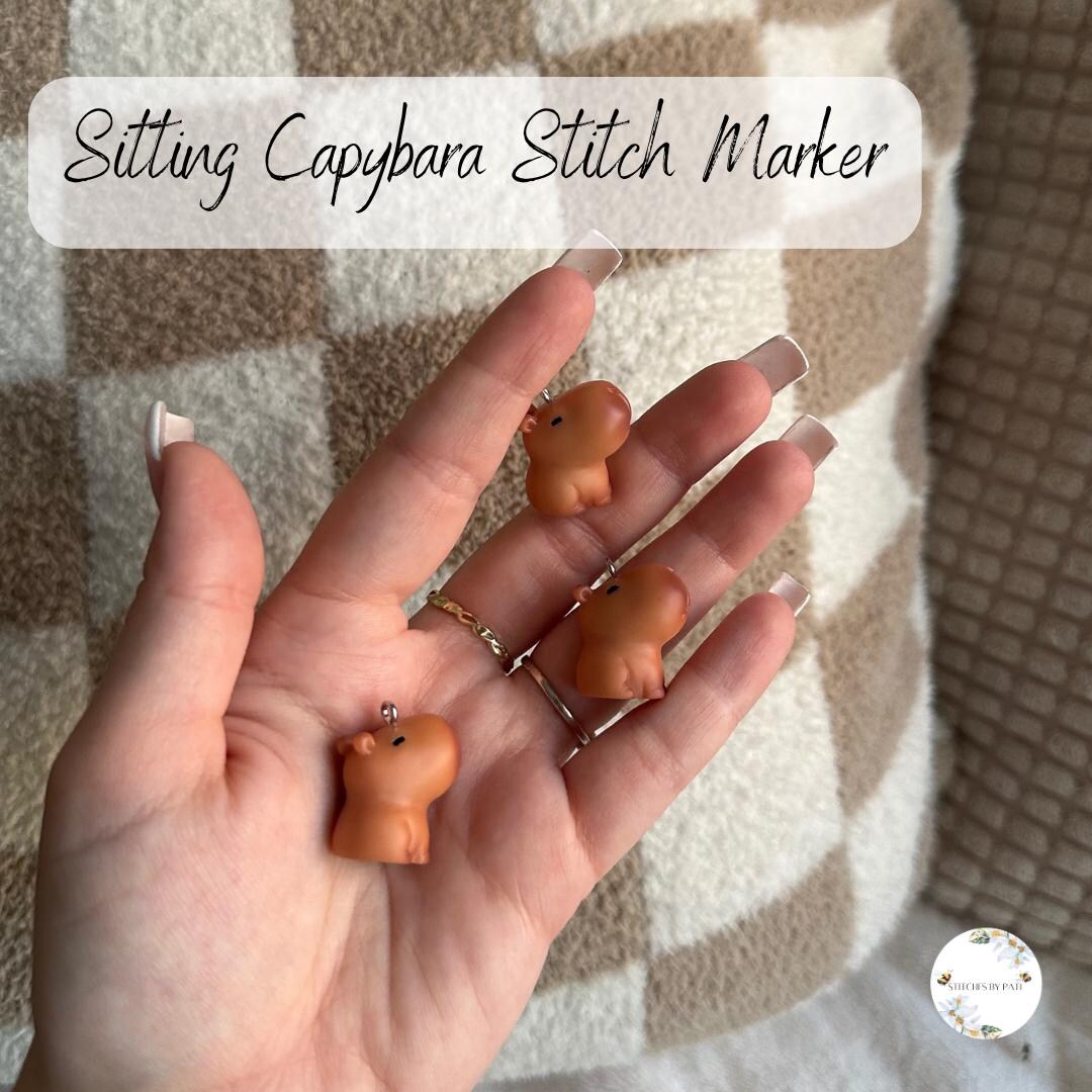 Custom Sitting Capybara Stitch Marker - Lobster Clasp - Crochet ...