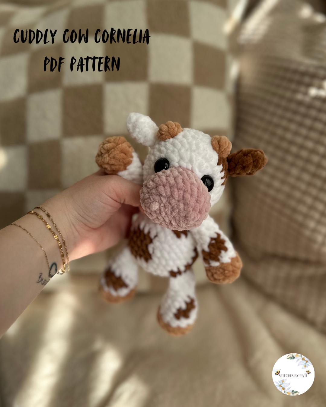 Cornelia the Cow Plushie Pattern - Cow Crochet Pattern - No Sew Crochet ...