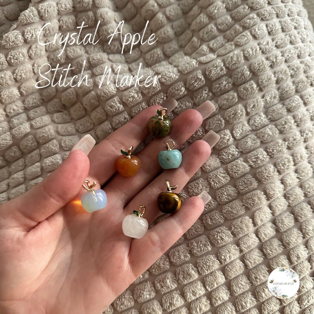 Custom Crystal Apple Stitch Marker Crocheting/knitting Lobster Clasp ...