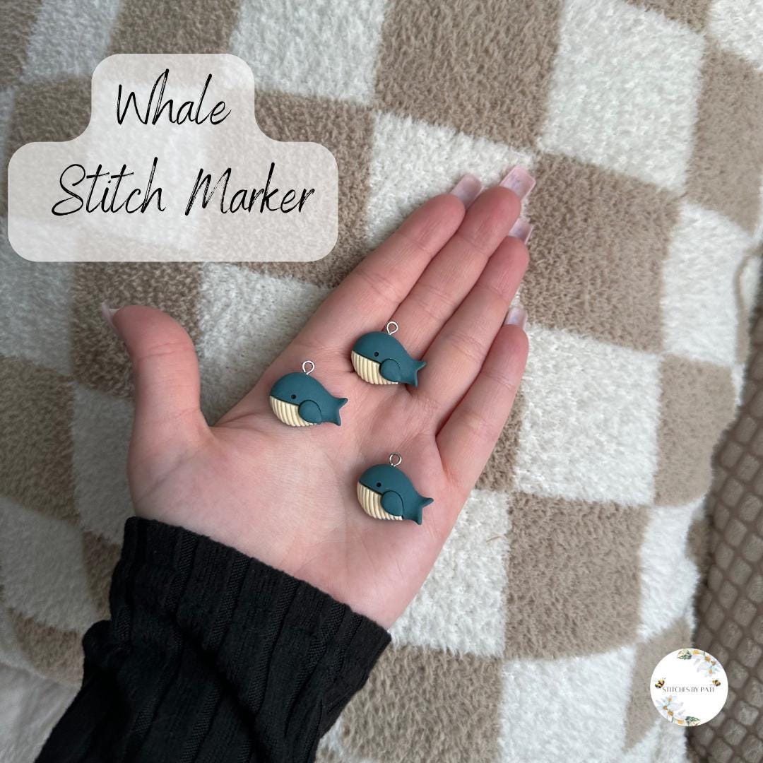 Custom Whale Stitch Marker/zipper Charm - Lobster Clasp - Crochet ...
