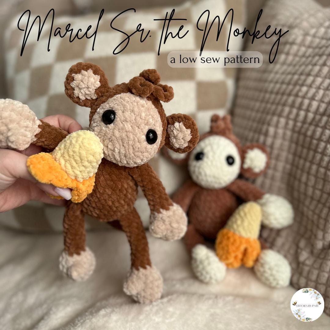 Marcel Senior the Monkey - Monkey Crochet Pattern - Low Sew Crochet ...