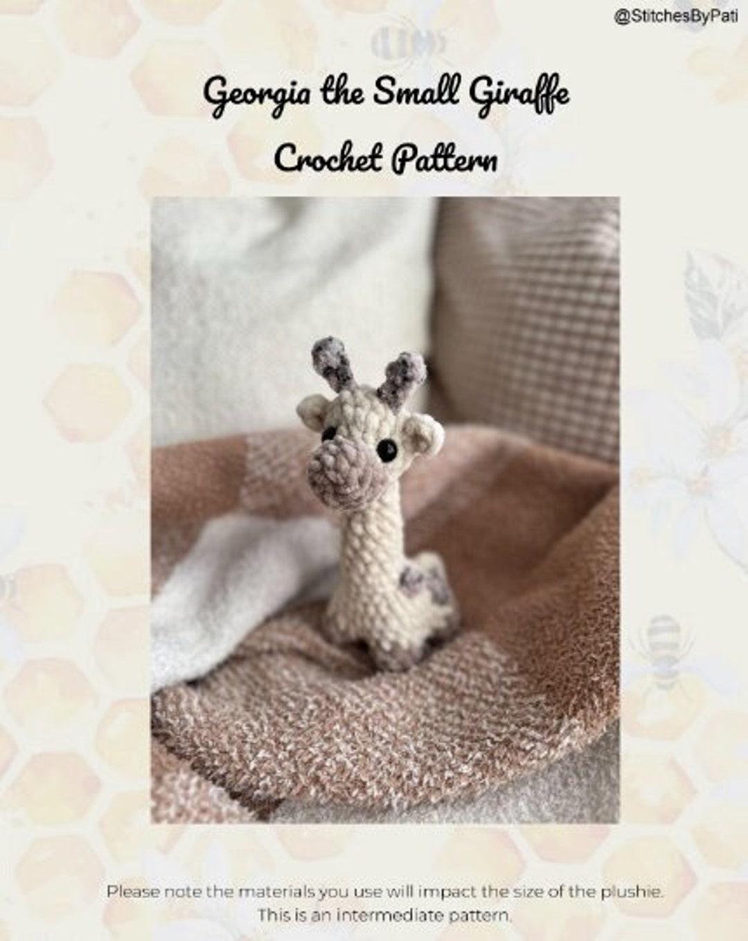 Georgia the Small Giraffe - Low Sew - Crochet Pattern - Etsy