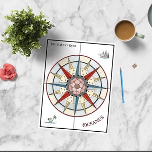 Bundle of 3 Compass Rose Digital Printable Coloring Pages US Letter ...