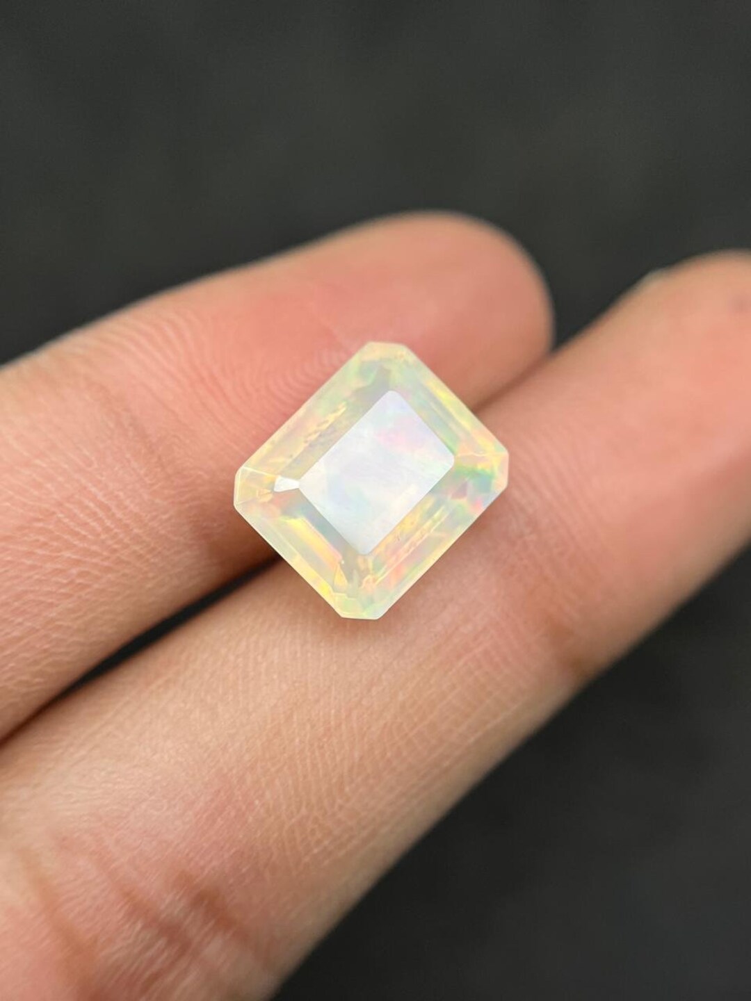 4.80 Carat 12X10 MM Natural Welo Fire Opal Emerald Cut Octagon Shape ...