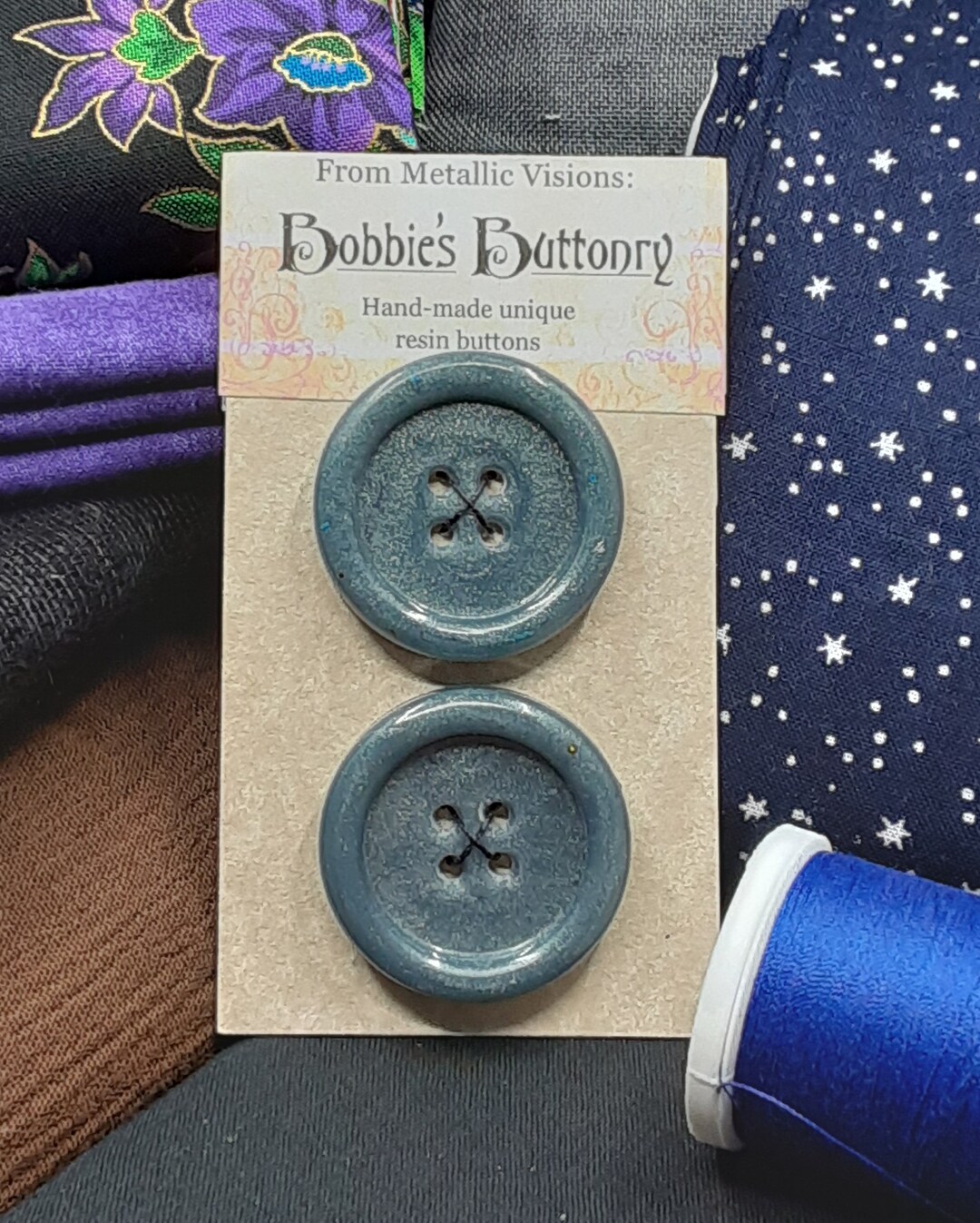 30mm.d5 Buttons Handmade Resin Shimmering Grey 2 Pack From Bobbie's ...