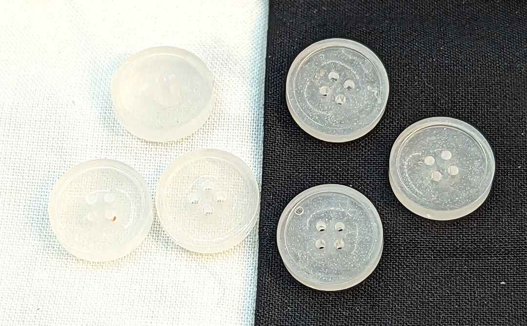 15mm W4 Buttons Handmade Resin Shimmery Translucent White 6 Pack From ...