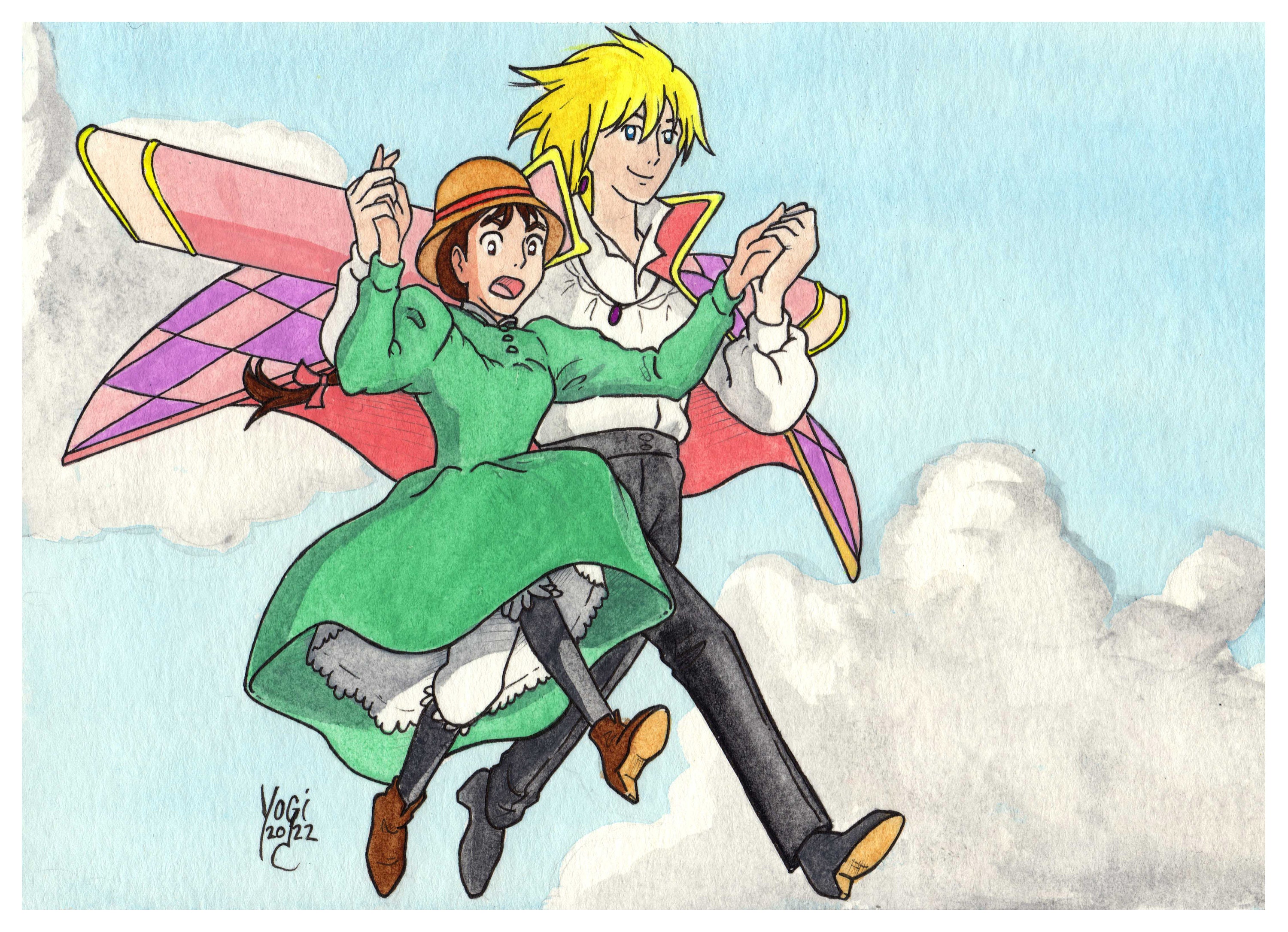 Howl's Moving Castle Watercolor Painting - Etsy