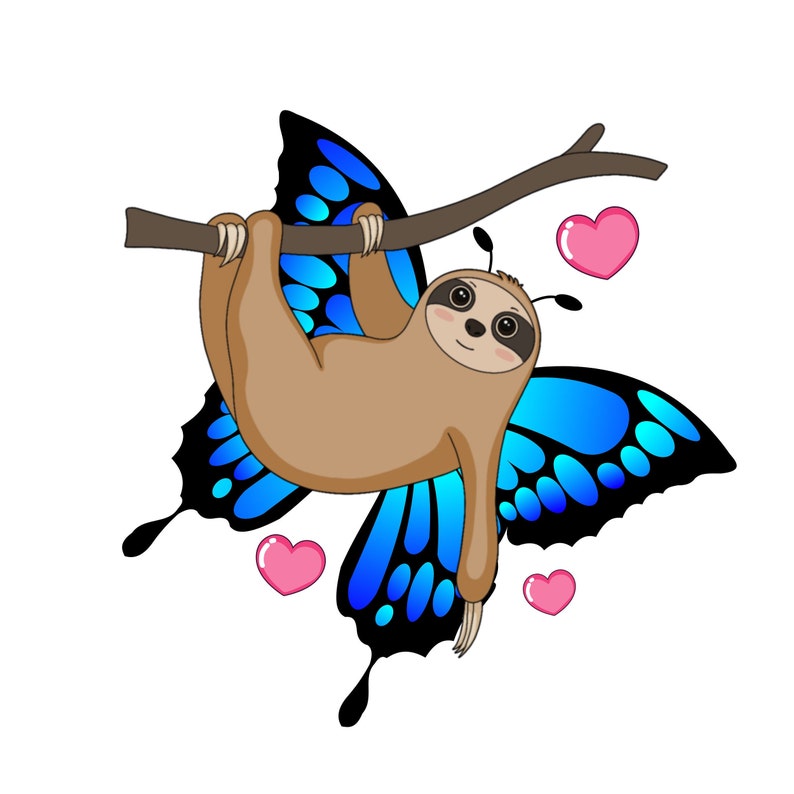Sloth Moth Svg, Sloth Svg, Cute Sloth, Sloth PNG - Etsy