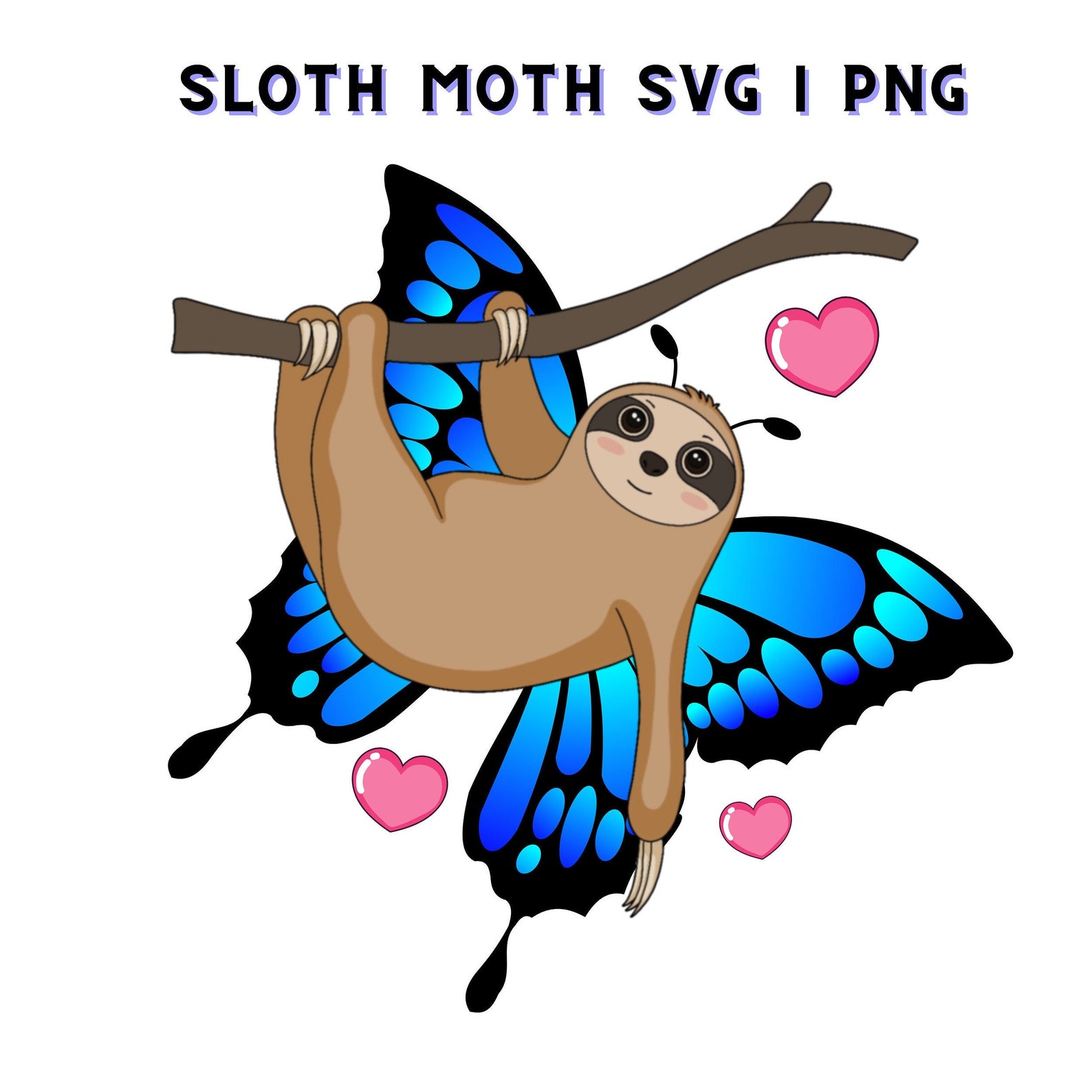 Sloth Moth Svg, Sloth Svg, Cute Sloth, Sloth PNG - Etsy