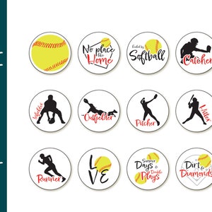 Softball Cupcake Toppers, Girls Softball Cupcake Printable, Softball ...