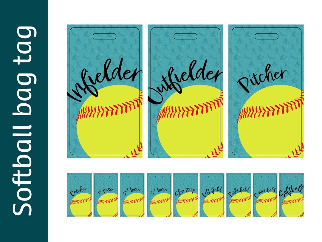 Softball Bag Tags Print Your Own Softball Bag Tags - Etsy