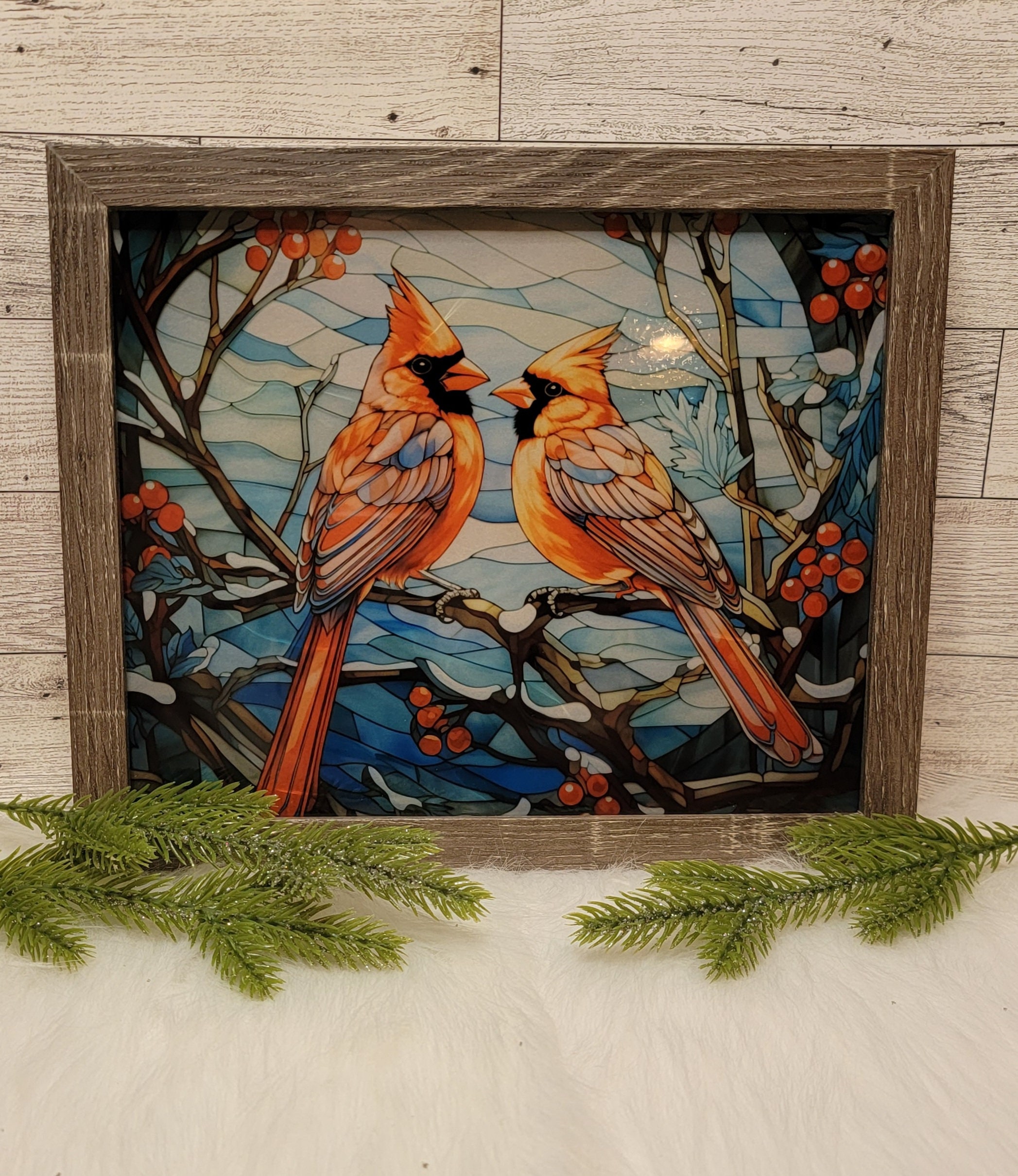 Cardinal Light up Shadow Box, Holiday Decor, Winter Scene, Bird Lover ...