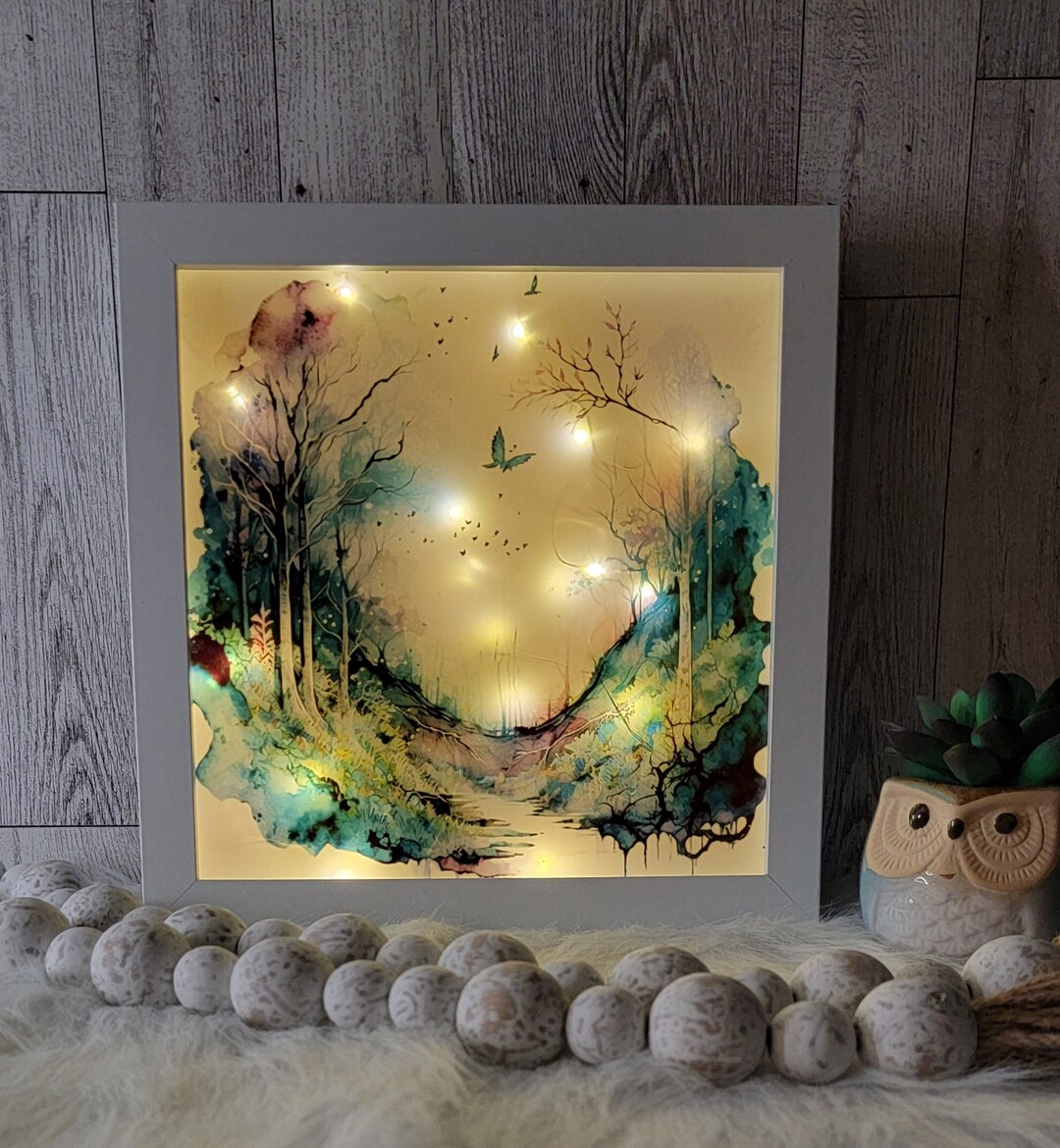 Summer Scene Light up Shadow Box, Butterfly, Forest, Gift Idea, Mother ...