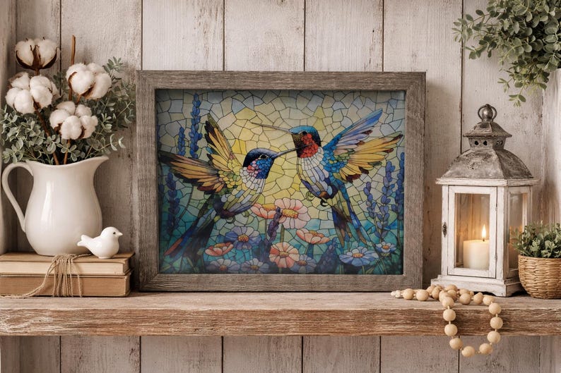 Hummingbird Light up Shadow Box, Bird Decor, Summer Scene, Gift Idea ...