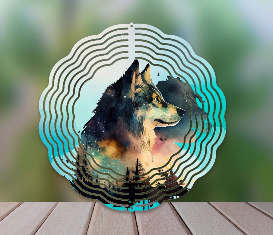 Wolf Wind Spinner, Wild Animal, Woods, Yard Decor, Gift Idea, Outdoor ...