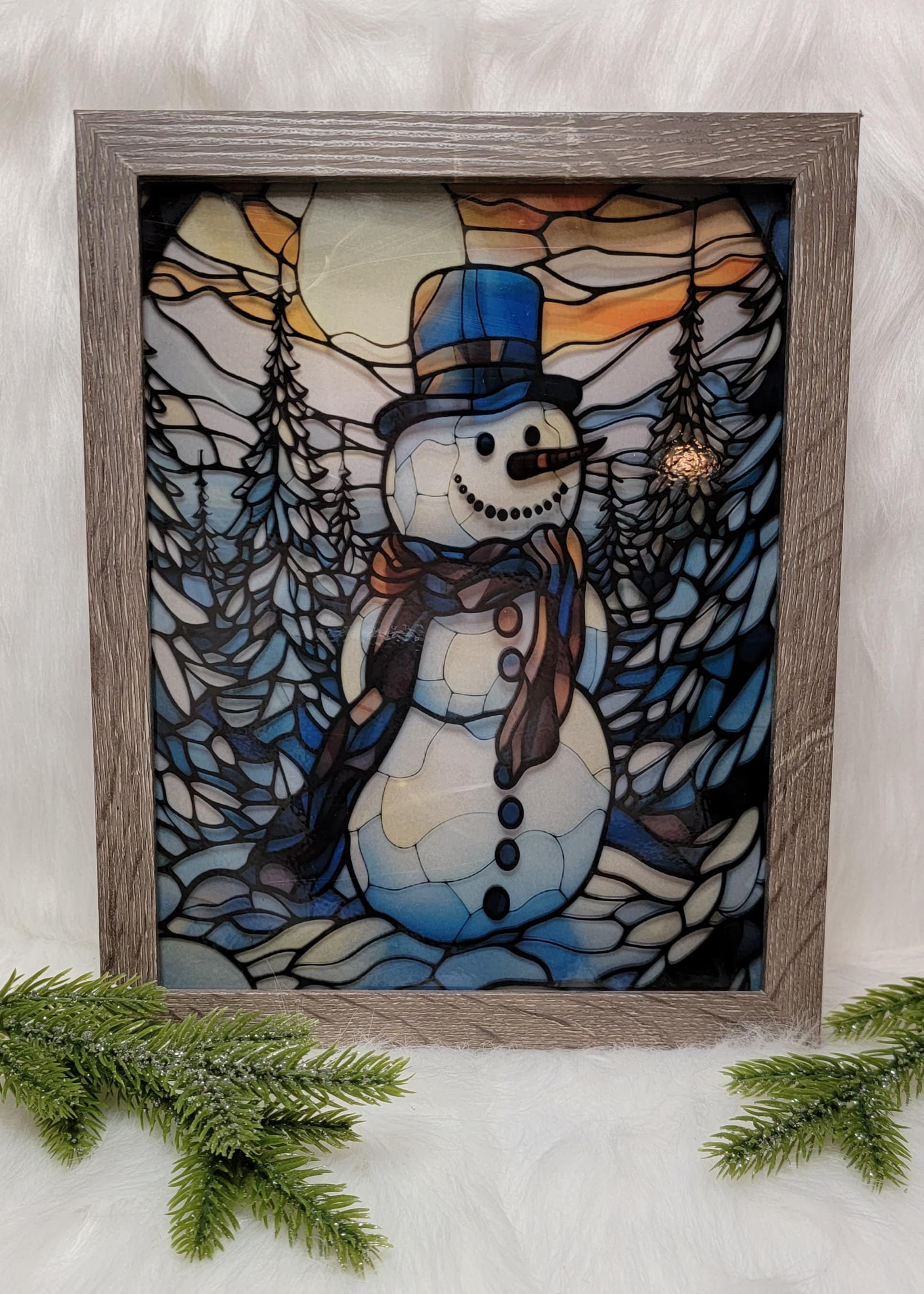 Snowman Light up Shadow Box, Holiday Decor, Winter Scene, Gift Idea ...