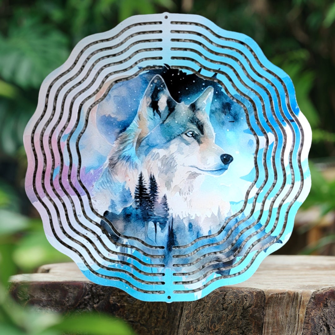 Wolf Wind Spinner, Wild Animal, Woods, Yard Decor, Gift Idea, Outdoor ...