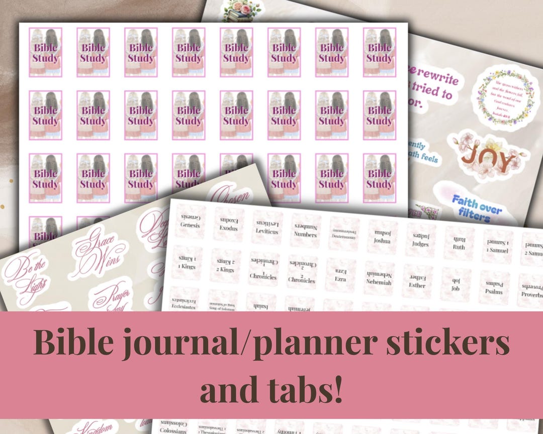 Bible Journaling Digital Kit | Bible Tabs, Faith Stickers, Printable ...
