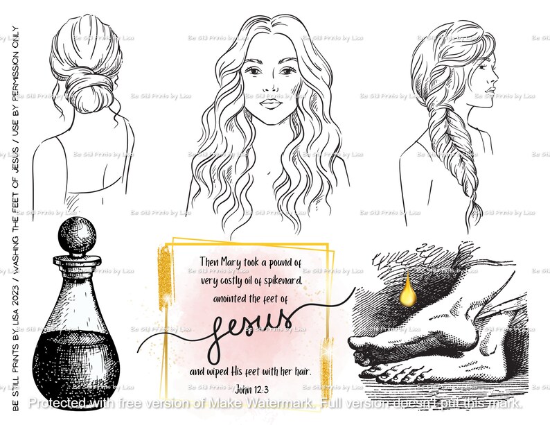 Be Still Prints- " Washing the Feet of Jesus" Art Printable, Instant ...
