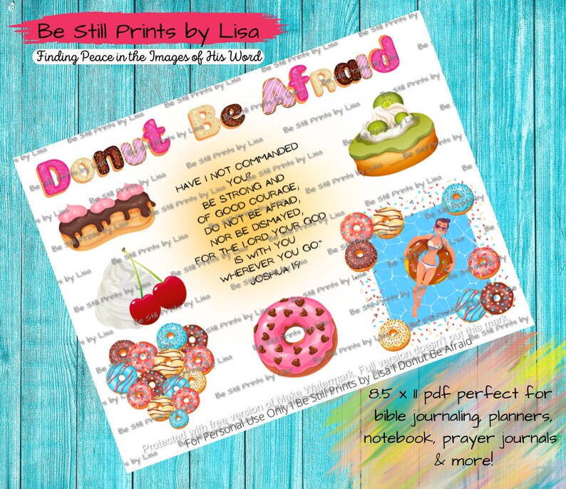 Be Still Prints- "donut Be Afraid" Art Printable- Instant Download ...