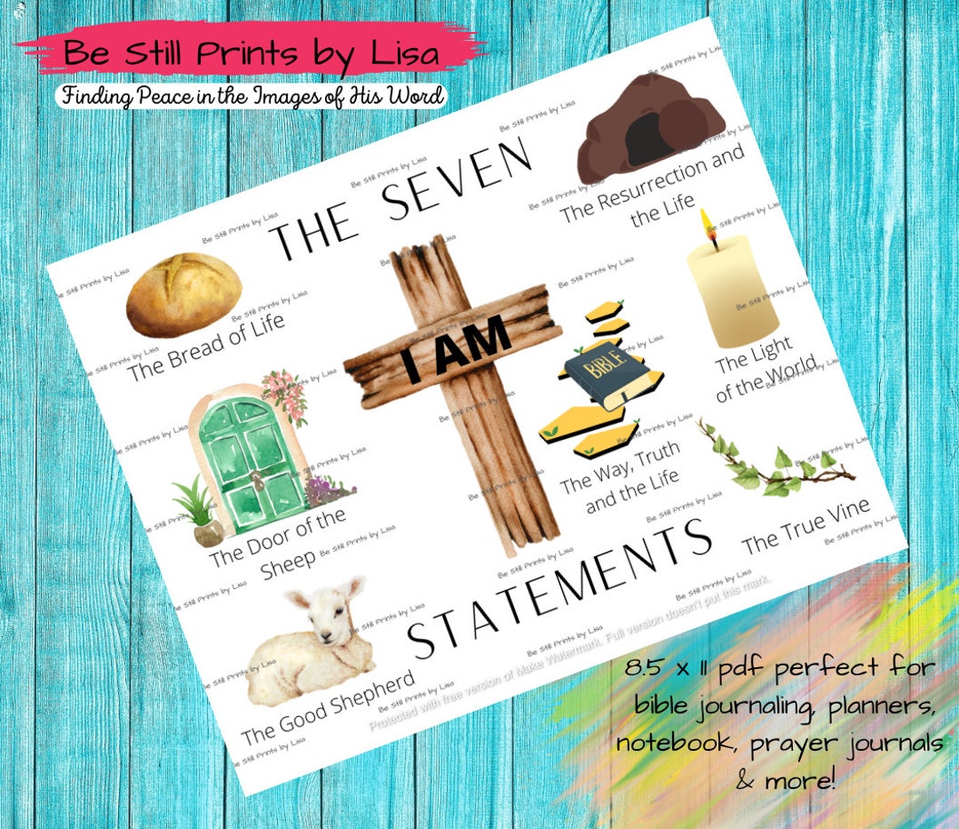Be Still Prints- "the Seven I AM Statements" Art Printable- Instant ...