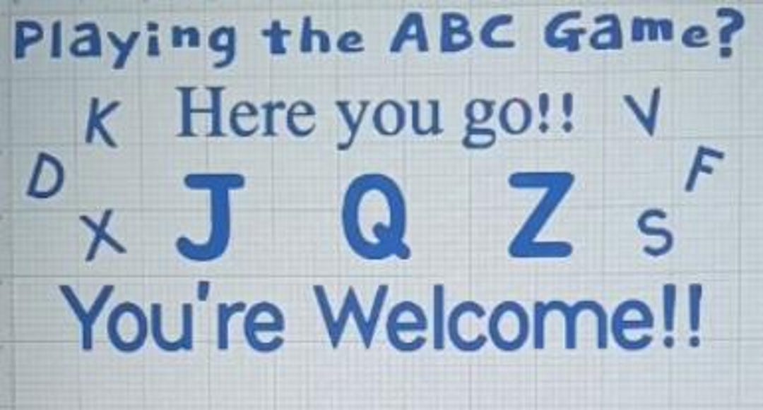 Funny & Cute "abc Game" Car Decal for Bumper or Back Window - Etsy