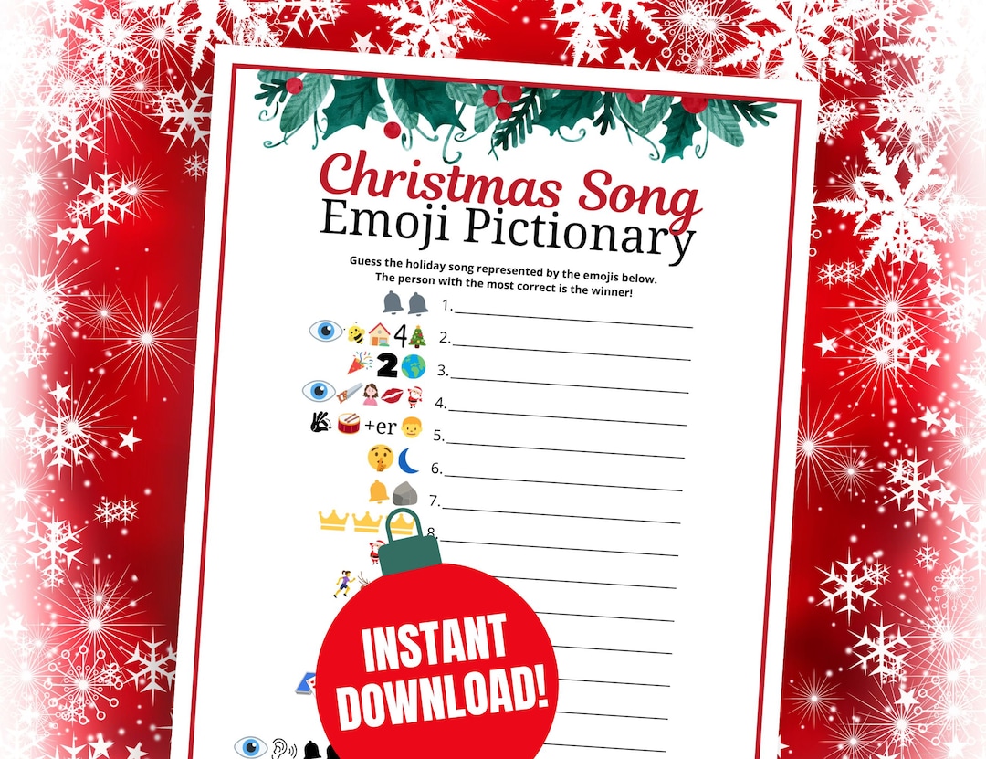 Christmas Music Emoji Pictionary Game, Christmas Emoji Pictionary ...