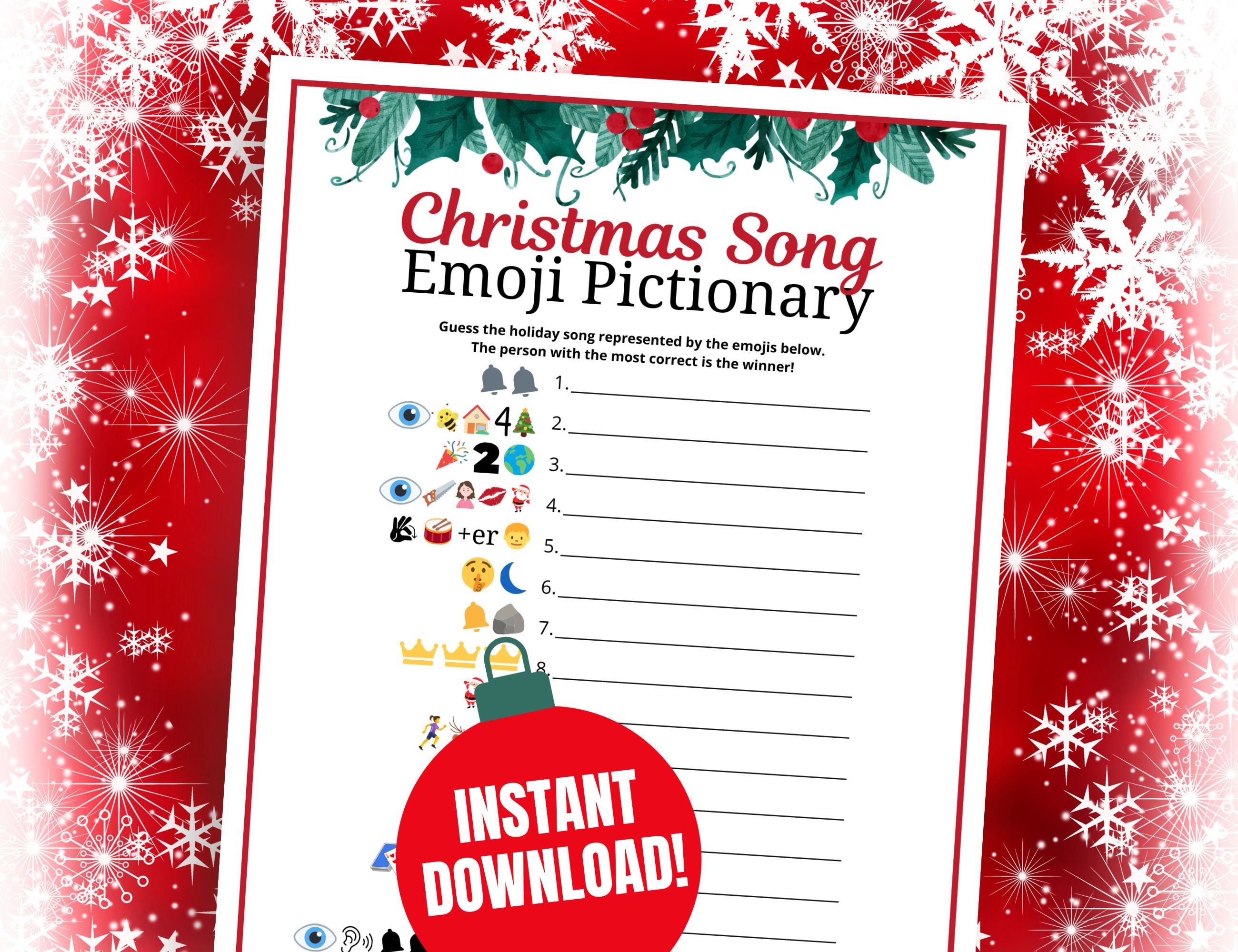 Christmas Music Emoji Pictionary Game, Christmas Emoji Pictionary ...