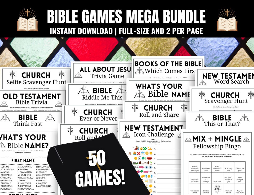 Bible Games MEGA Bundle: 50 Fun Christian Activities (digital Download ...
